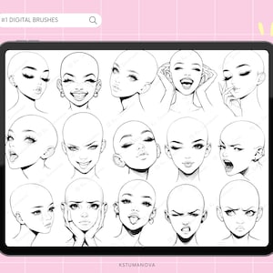 Procreate Face Brushes. Procreate Head Stamps. Procreate Women Base ...