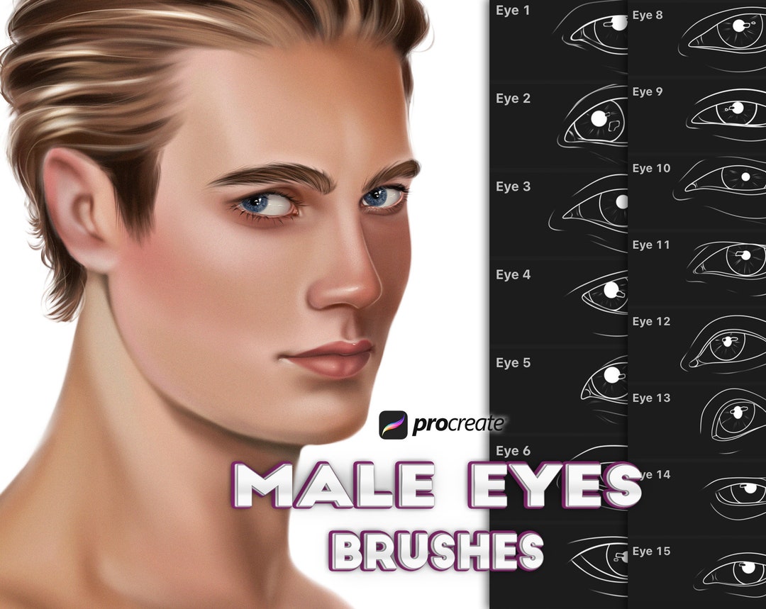 Procreate Male Eyes Brushes. Procreate Men's Eye Stamps - Etsy