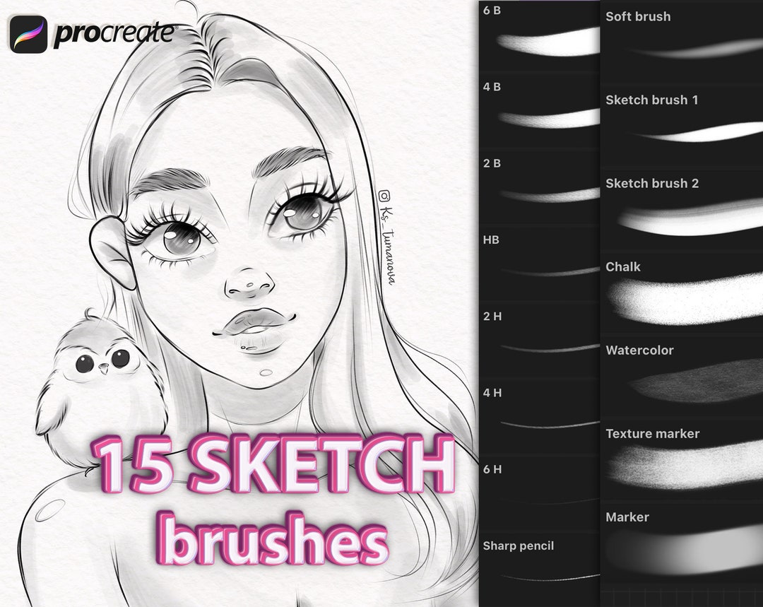 Procreate Sketch Brushes Procreate Sketching Brush Etsy