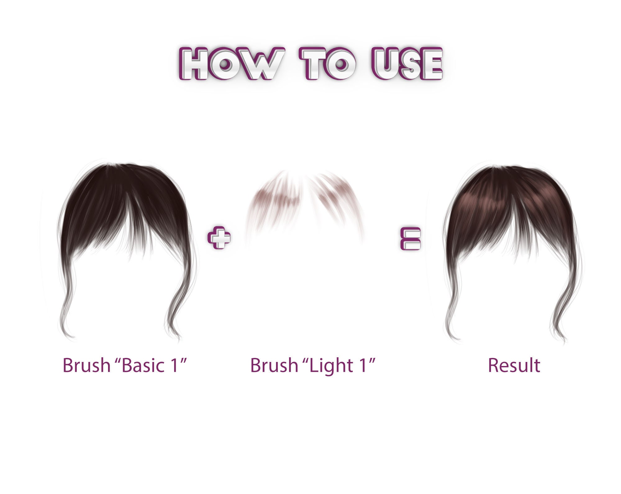 Photoshop Bangs Brushes. Photoshop Realistic Hair Brush. - Etsy