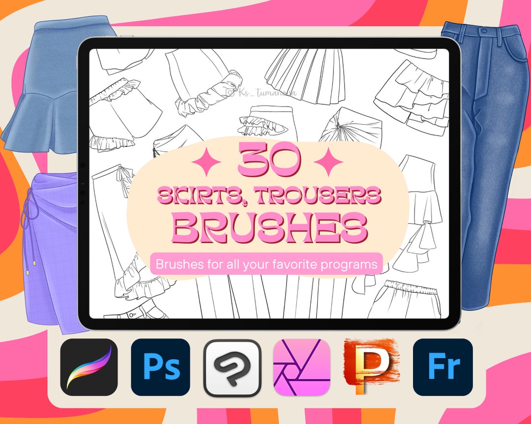 Procreate Clothes Brushes. Procreate Fashion Design Stamps. Digital ...