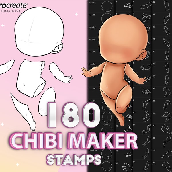Procreate Chibi Stamps - Etsy