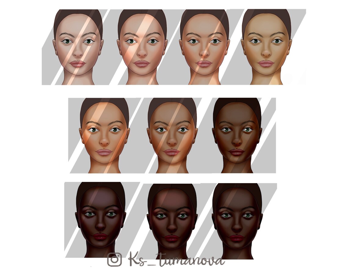 Procreate Skin Tones Palette. Procreate Realistic Skin - Etsy