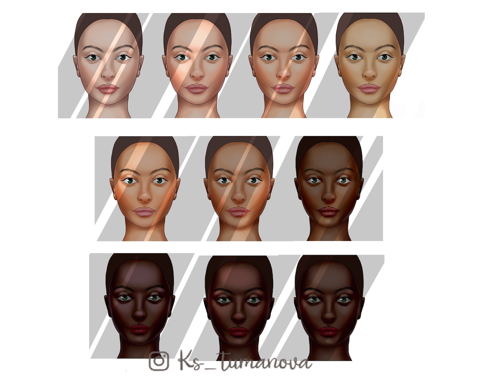Procreate Skin Tones Palette. Procreate Realistic Skin - Etsy