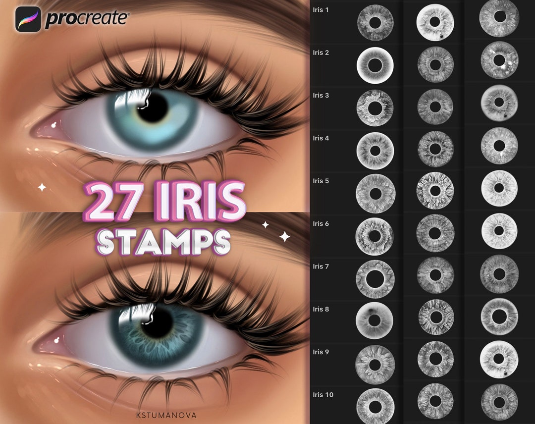 Procreate Eye Stamp, Iris Brushes Realistic for Procreate App - Etsy