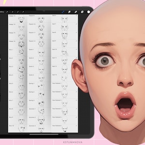 Procreate Face Brushes. Procreate Head Stamps. Procreate Women Base ...