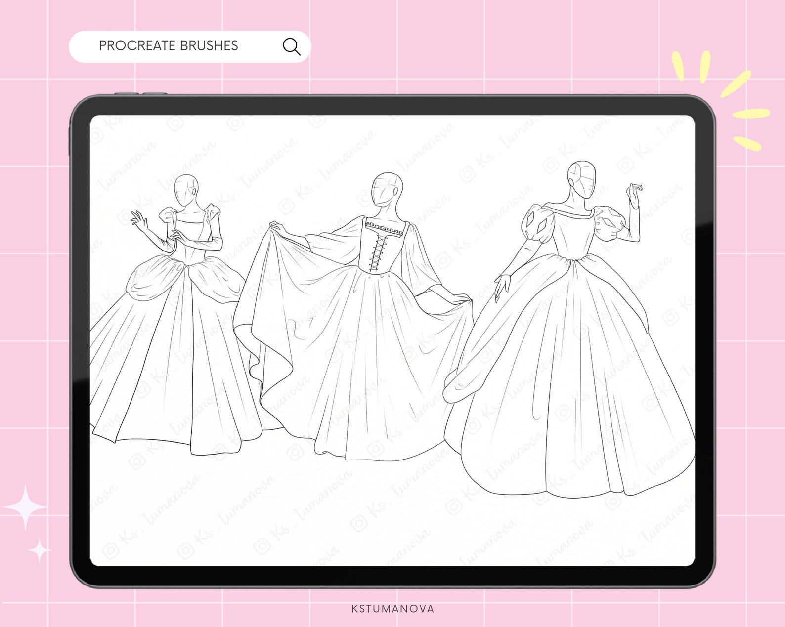 Procreate Poses Brushes. Procreate Dresses Stamps. Procreate Clothes ...