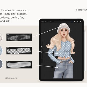 Procreate Fabric Brushes. Procreate Knitted, Checkered Fabric, Fur ...