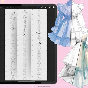 Photoshop Dresses Brushes. Procreate Fashion Dress Stamp Brushes. Procreate Clothing Design ...