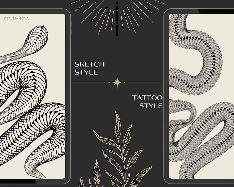 Procreate Snake Brushes. Procreate Tattoo Snakeskin Texture Brushes ...