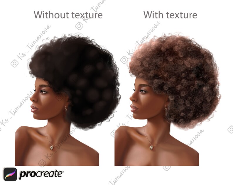 Procreate Hair Brushes. Procreate Curly Texture Brush. Hair - Etsy