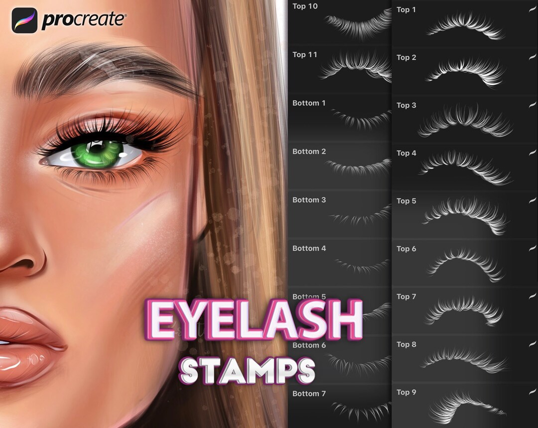 Procreate Eyelashes Brushes Stamps, Digital Procreate Brush, iPad ...