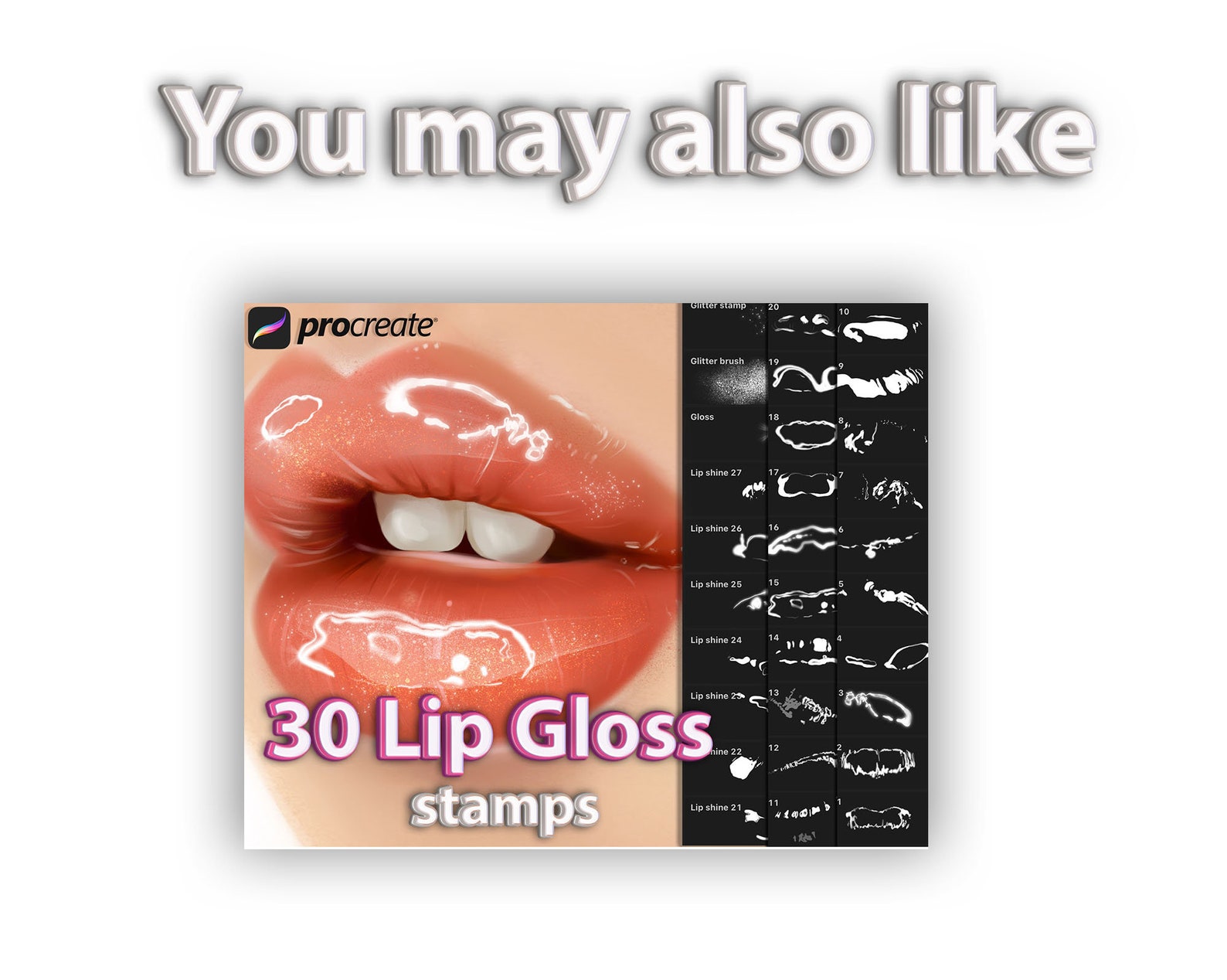 Procreate Lips Stamps Brushes Lip Guide Brushes For Procreate Etsy