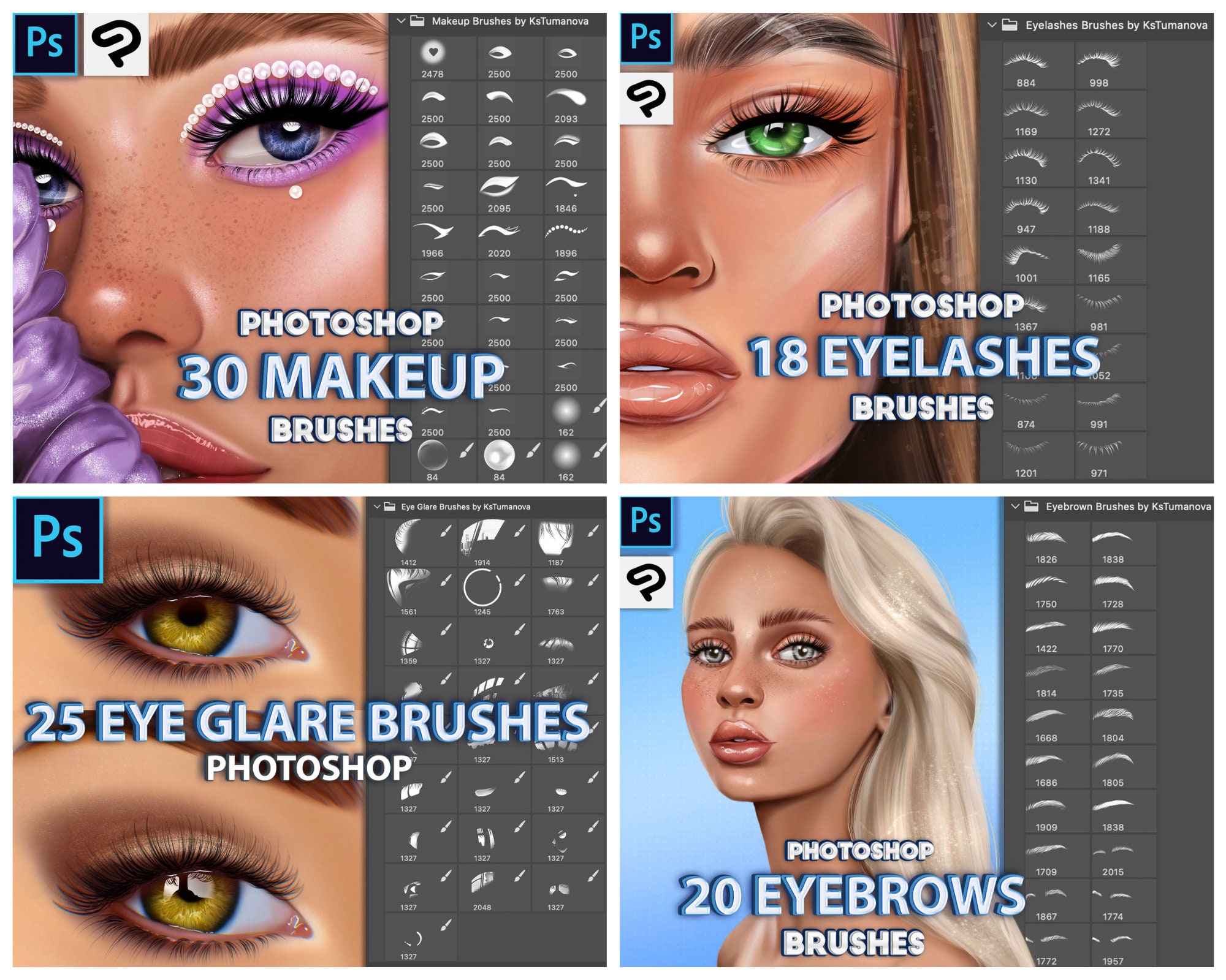 385 Photoshop Brushes. Photoshop Bundle Brushes. Adobe Fresco, Clip ...