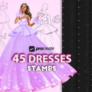 Procreate Poses Brushes. Procreate Dresses Stamps. Procreate Clothes Brush - Etsy