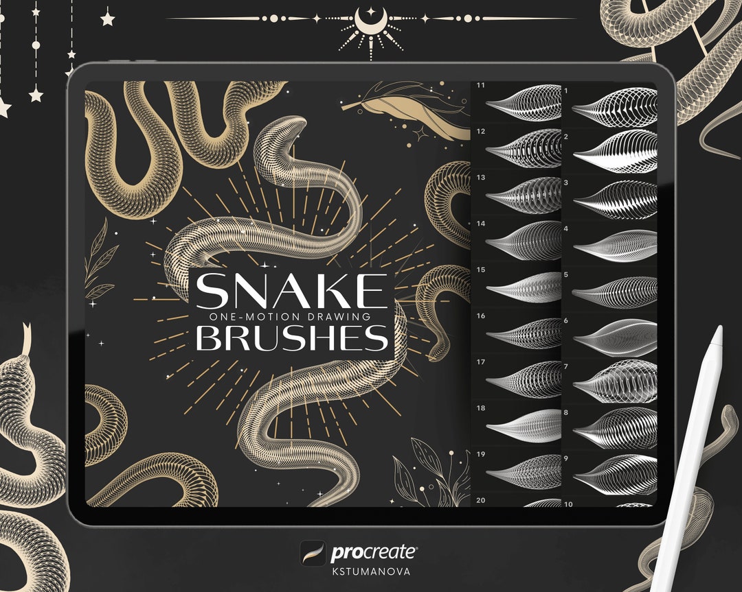 Procreate Snake Brushes. Procreate Tattoo Snakeskin Texture Brushes ...