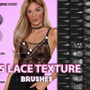 Procreate Lace Texture Brushes. Lace Brushes Set - Etsy
