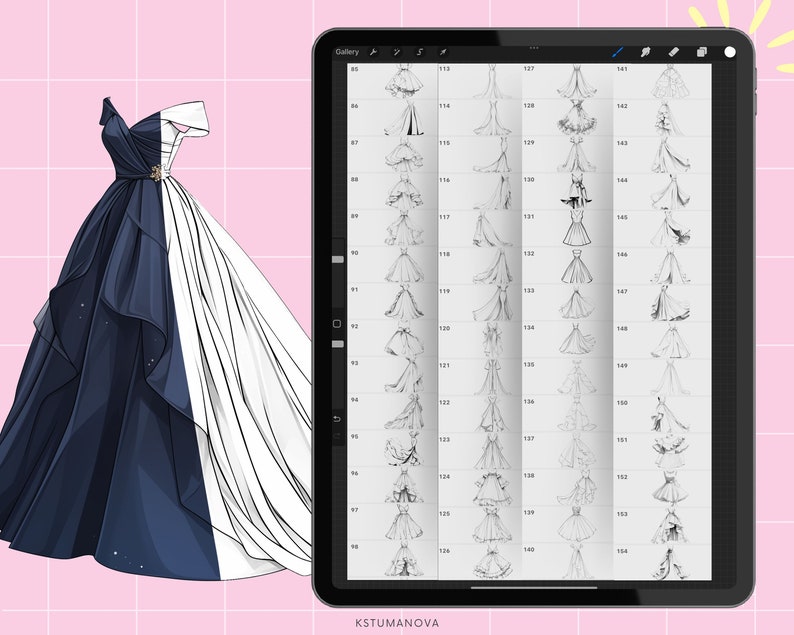 Photoshop Dresses Brushes. Procreate Fashion Dress Stamp Brushes ...
