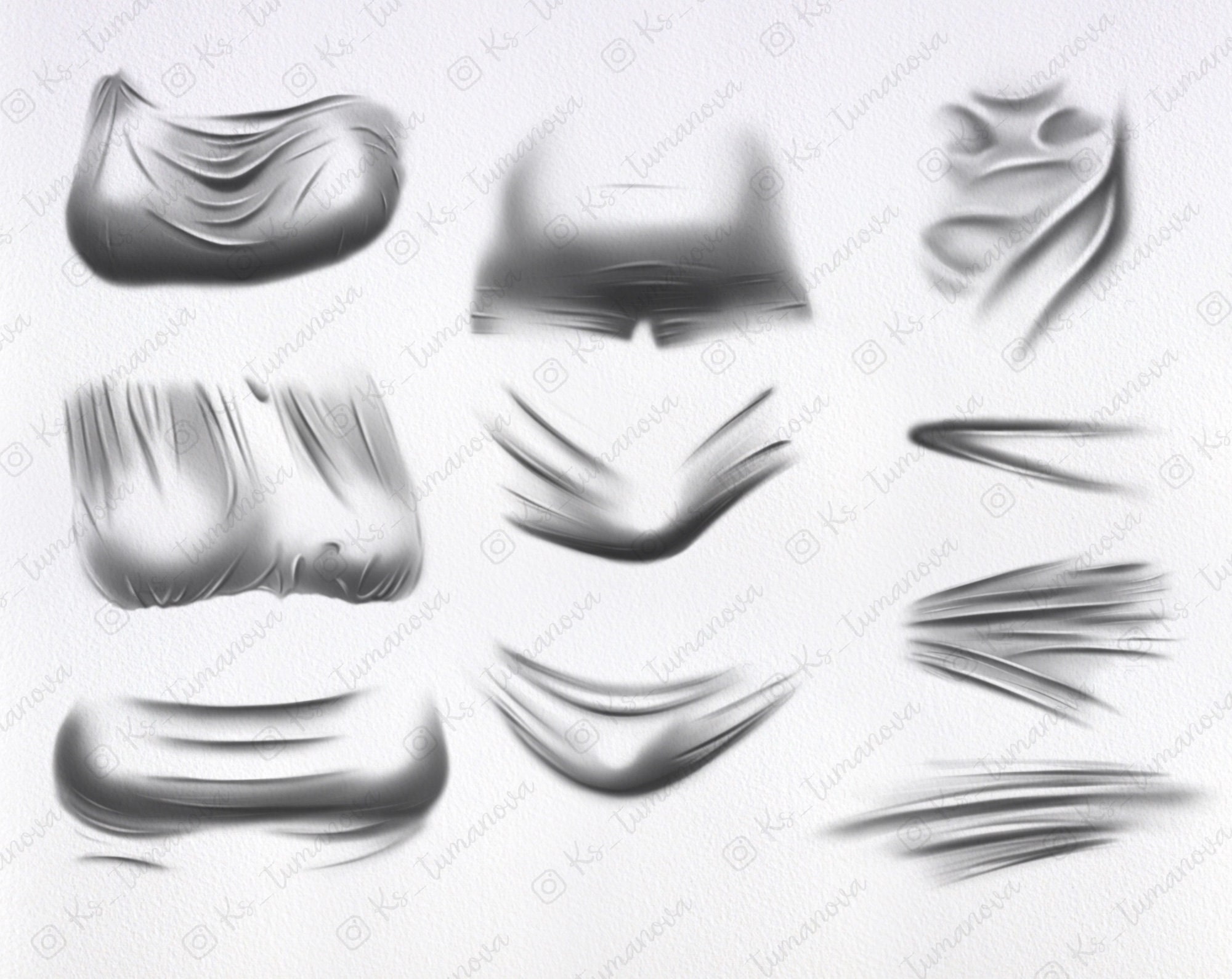 Photoshop Creases Brushes. Photoshop Clothes Brush. Crease Kit for ...