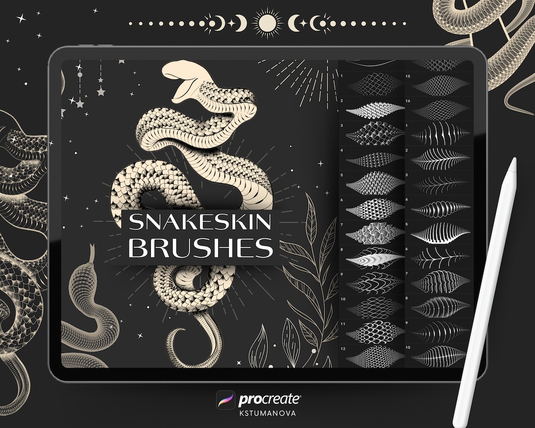 Procreate Snakeskin Brushes. Procreate Snake Scale Brush. Procreate ...