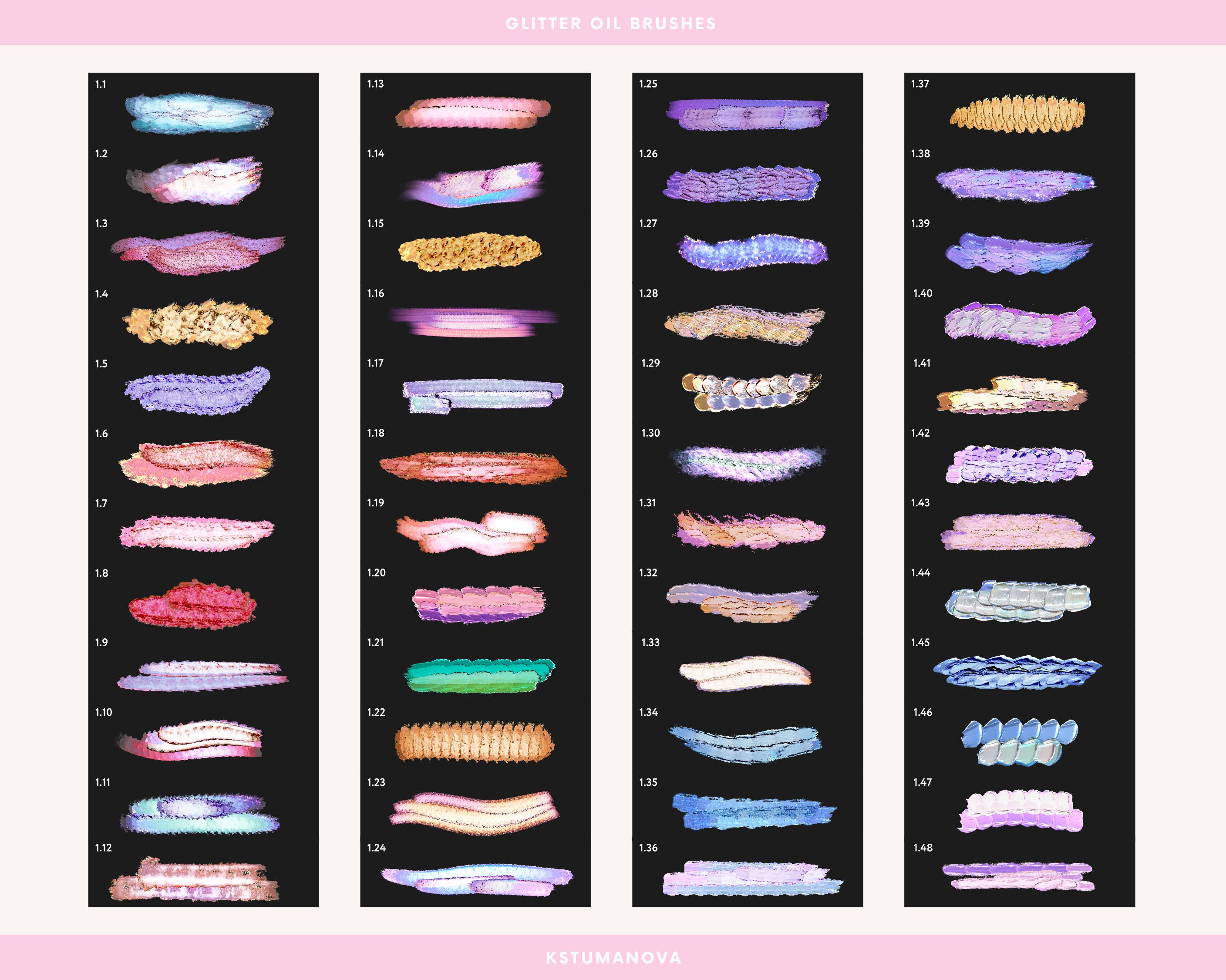Procreate Oil Glitter Brushes. Procreate Sparkly Impasto Brush ...