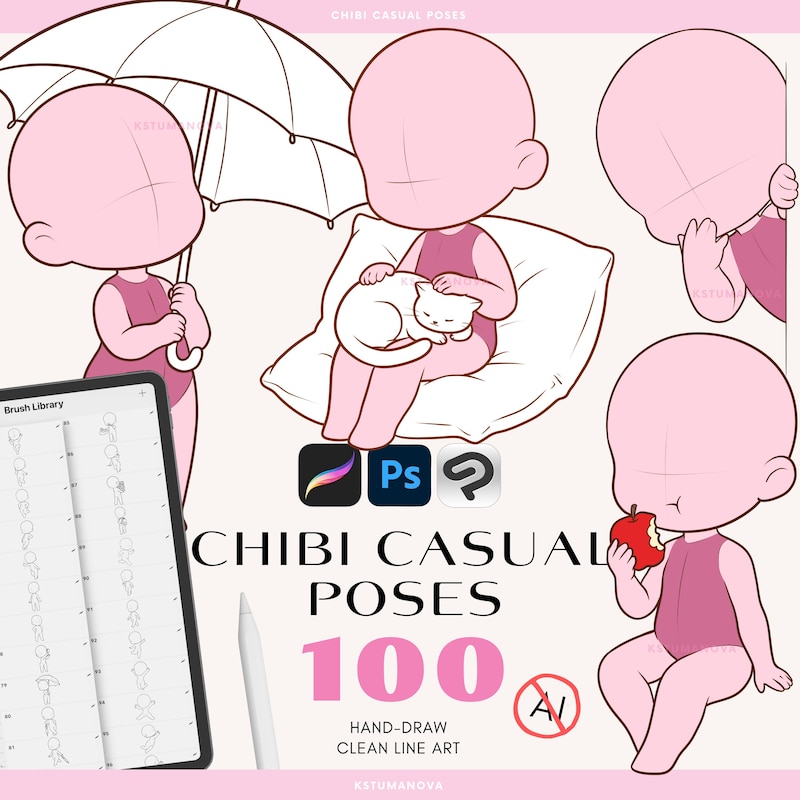 Chibi Pose Reference - Etsy