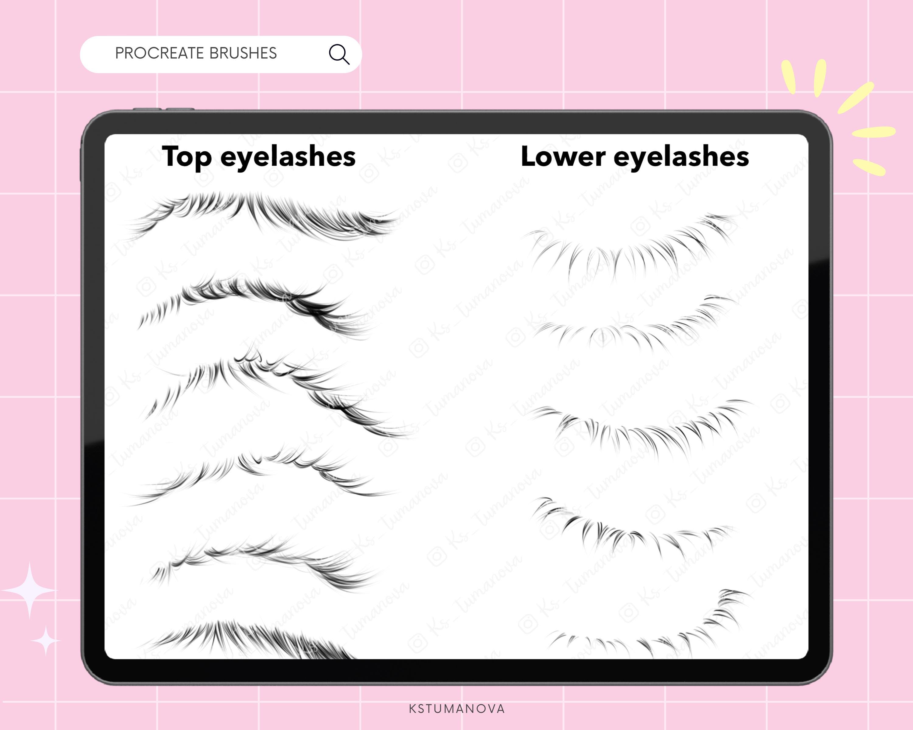 Procreate Male Eyelashes. Procreate Man Eyes Stamps. Procreate Digital ...