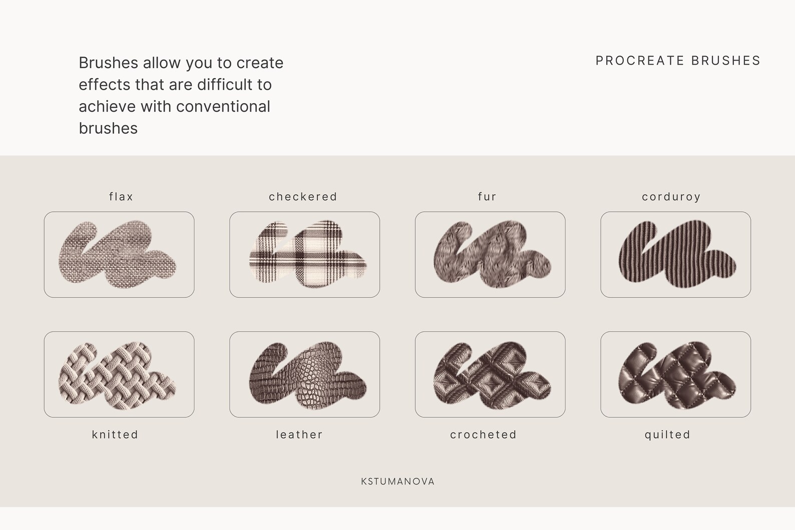 Procreate Fabric Brushes. Procreate Knitted, Checkered Fabric, Fur ...