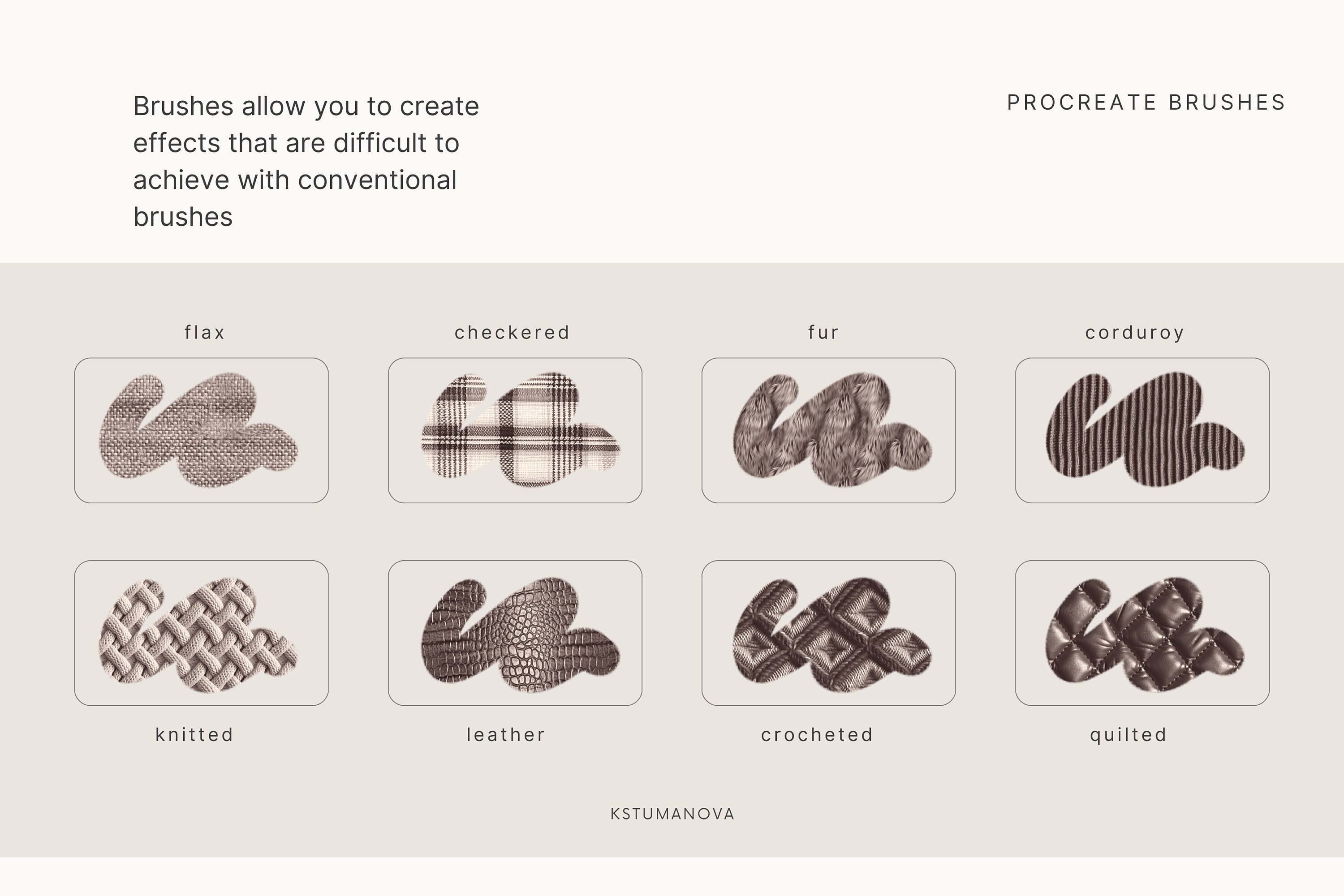 Procreate Fabric Brushes. Procreate Knitted, Checkered Fabric, Fur ...