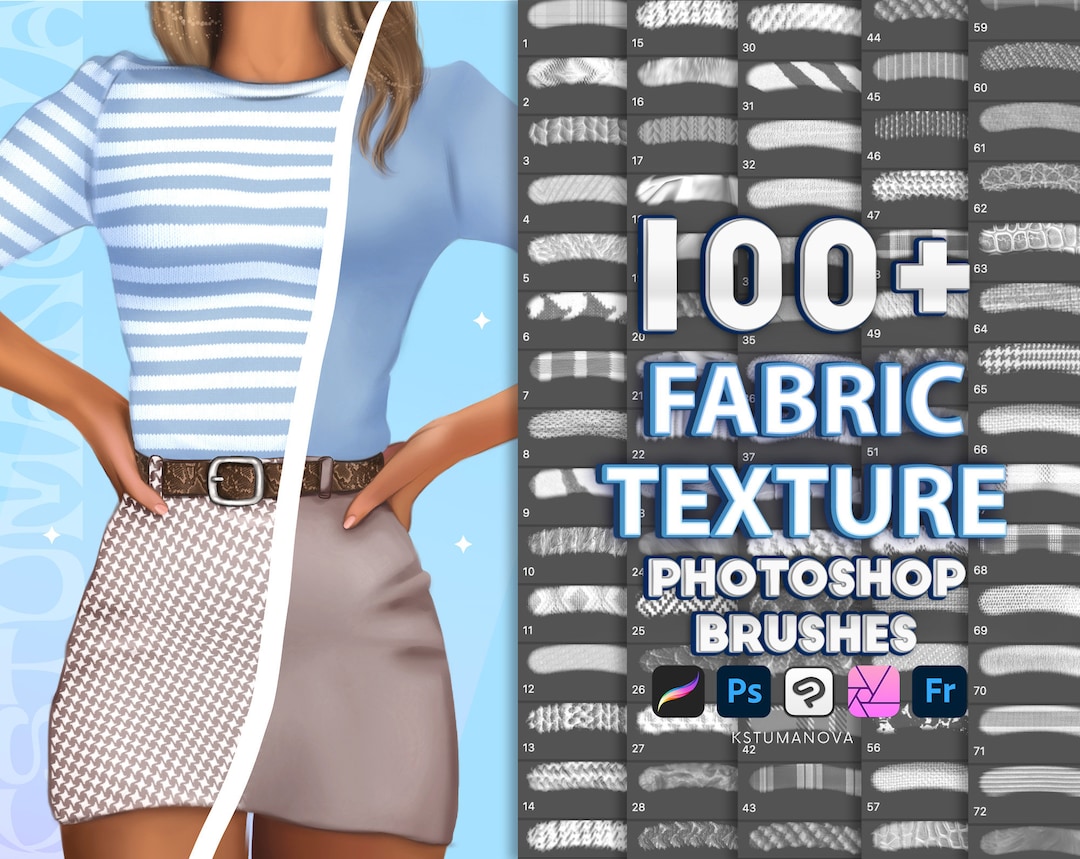 Photoshop Fabric Texture Brushes. Procreate Clothes Textures Brushes. Clip Studio Paint - Etsy