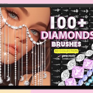 Procreate Diamond Brushes. Procreate Jewelry Brush. Procreate Gemstone Stamps. Procreate ...