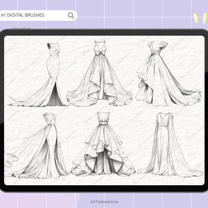 Photoshop Dresses Brushes. Procreate Fashion Dress Stamp Brushes. Procreate Clothing Design ...