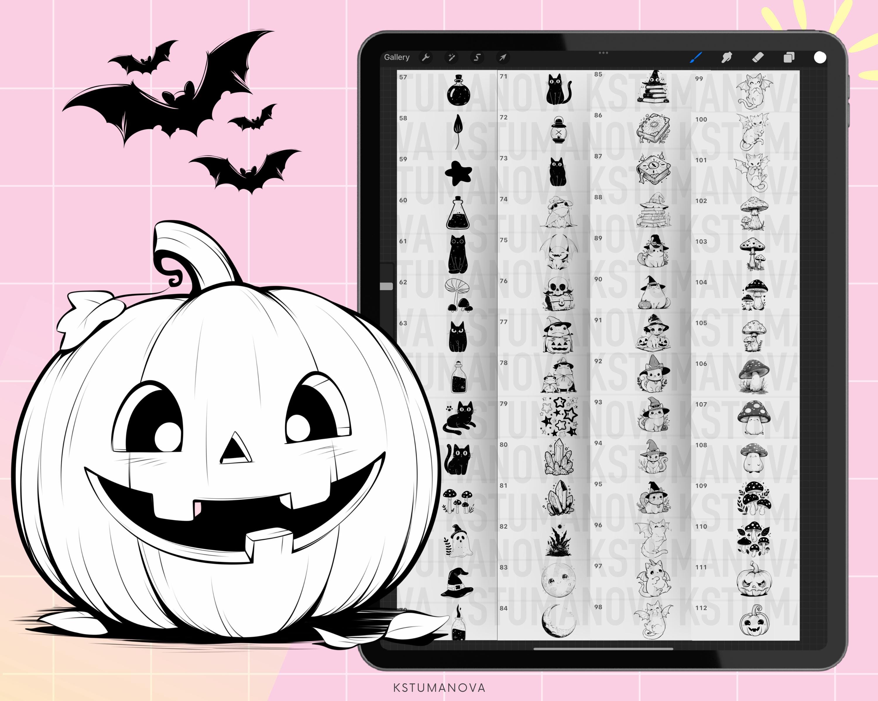 Photoshop Halloween Brushes. Procreate Halloween Stamps. Clip Studio ...