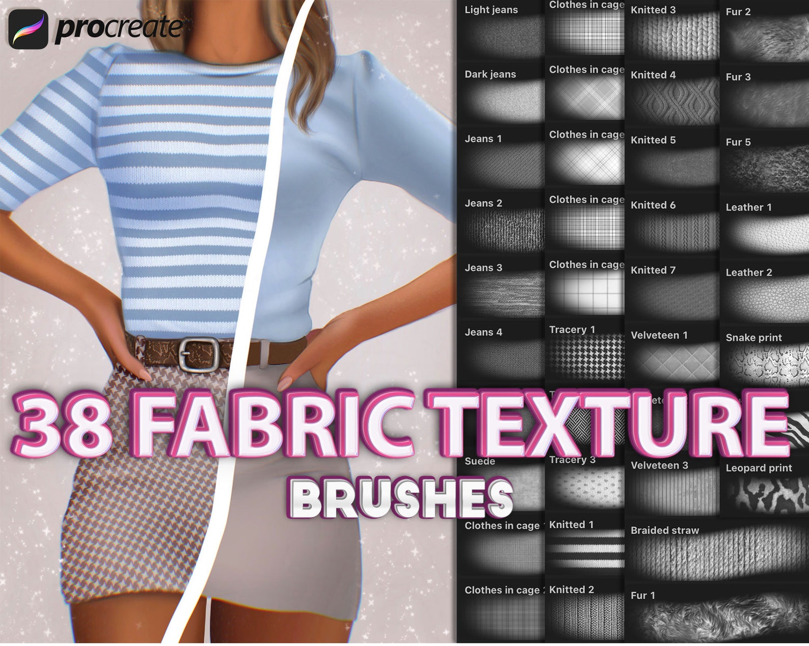 Procreate Fabric Texture Brushes. Textile Brushes Set. - Etsy