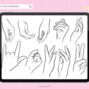 Photoshop Hands Brushes. Photoshop Pose Reference Drawing. Digital ...