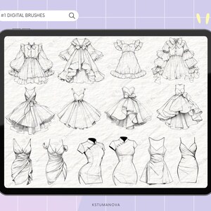 Photoshop Dresses Brushes. Procreate Fashion Dress Stamp Brushes ...