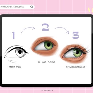 Procreate Eyes Brushes Stamps, Realistic Digital Eye Stamp for iPad ...