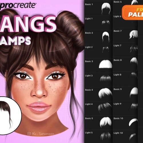 Photoshop Bangs Brushes. Photoshop Realistic Hair Brush. - Etsy