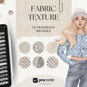 Procreate Fabric Brushes. Procreate Knitted, Checkered Fabric, Fur ...