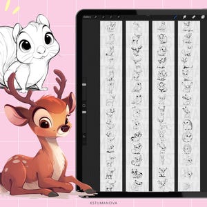 Procreate Cartoon Forest Animals Brushes. Procreate Cartoon Character ...