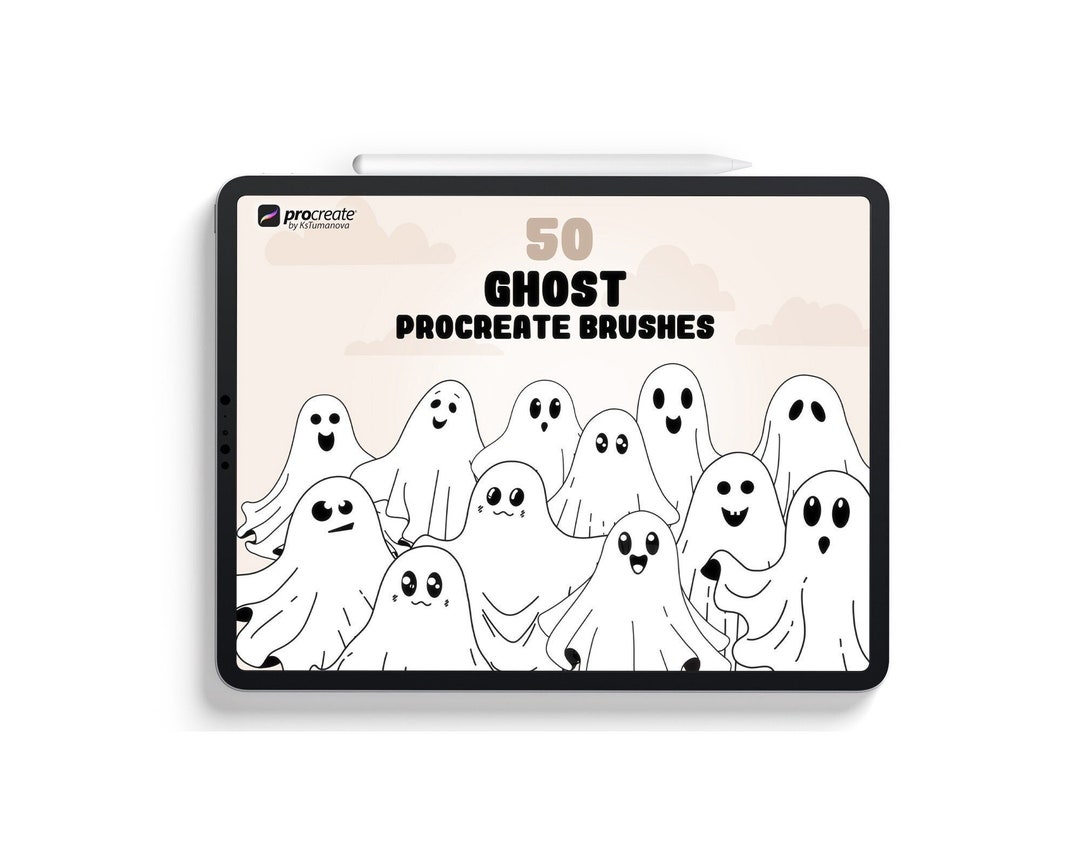Procreate Halloween Brushes. Cute Ghosts Procreate Stamps. Boo Vibe - Etsy