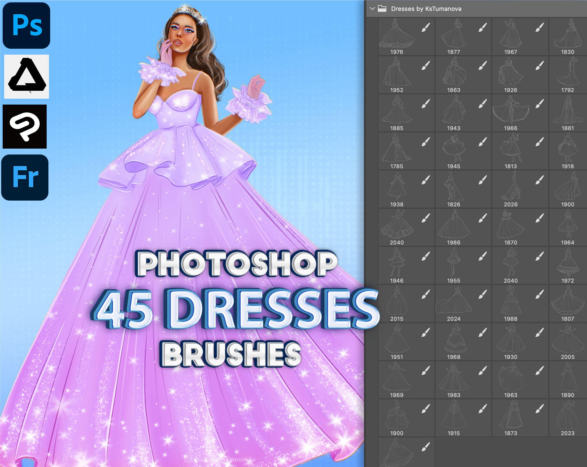 Photoshop Dress Brushes. Photoshop Female Poses Brushes. Digital ...