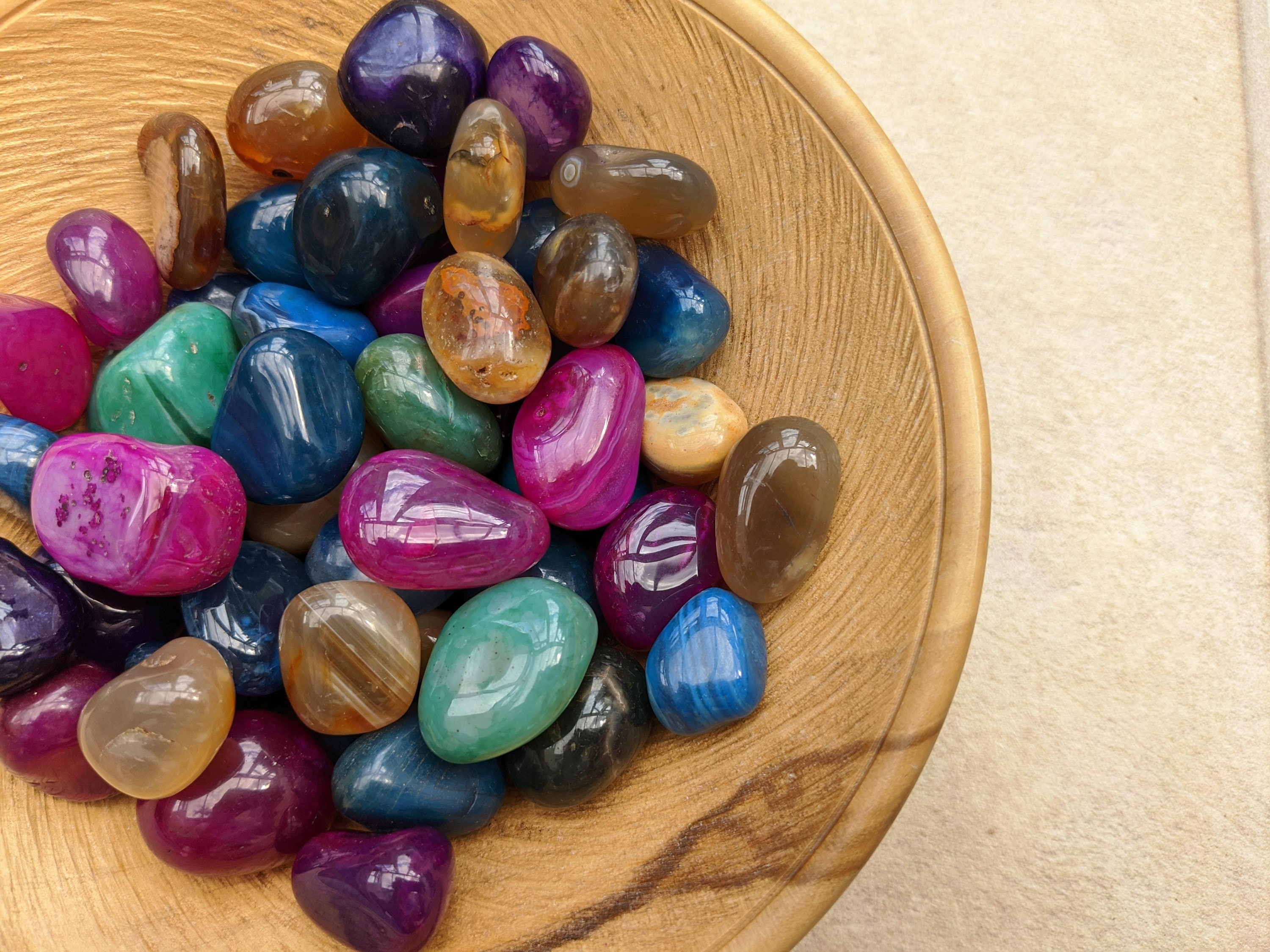 Ágata Color Mixto 0.25kg A granel Aprox. 22 piedras | Etsy