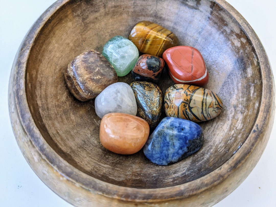 Mixed Stone Pack B. One Each of 10 Different Quality Tumbled Stones for ...