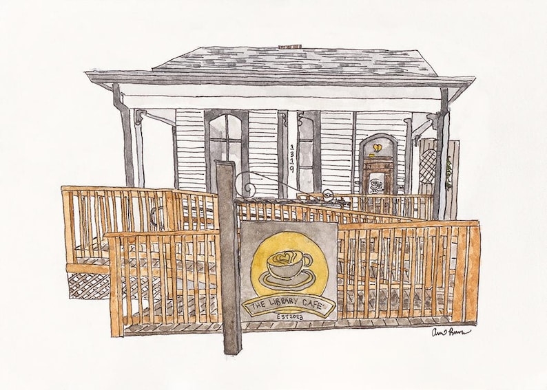The Library Cafe Art Print, "a Love Letter to Germantown Collection ...