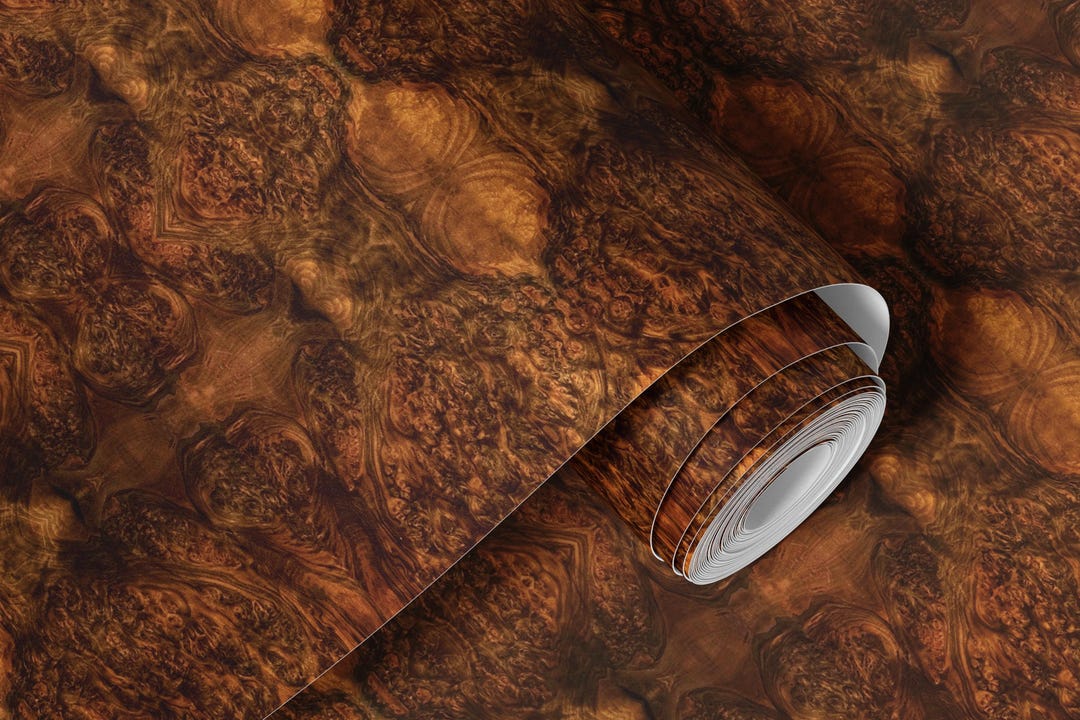 Beau Burr Wallpaper: Walnut Wood Grain Wallcovering - Etsy UK