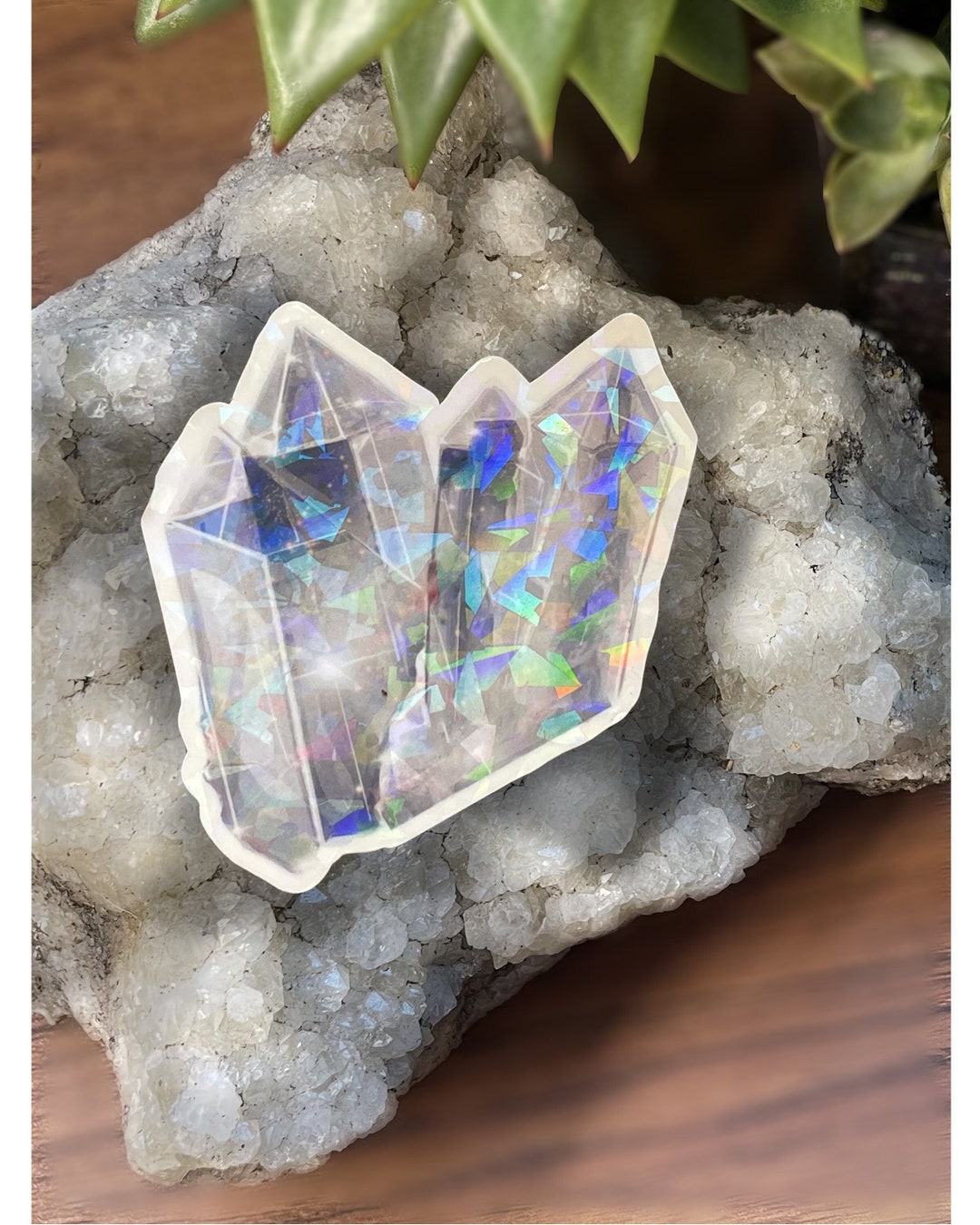 Holographic Smokey Quartz Crystal Sticker: Waterproof Vinyl Decal - Etsy