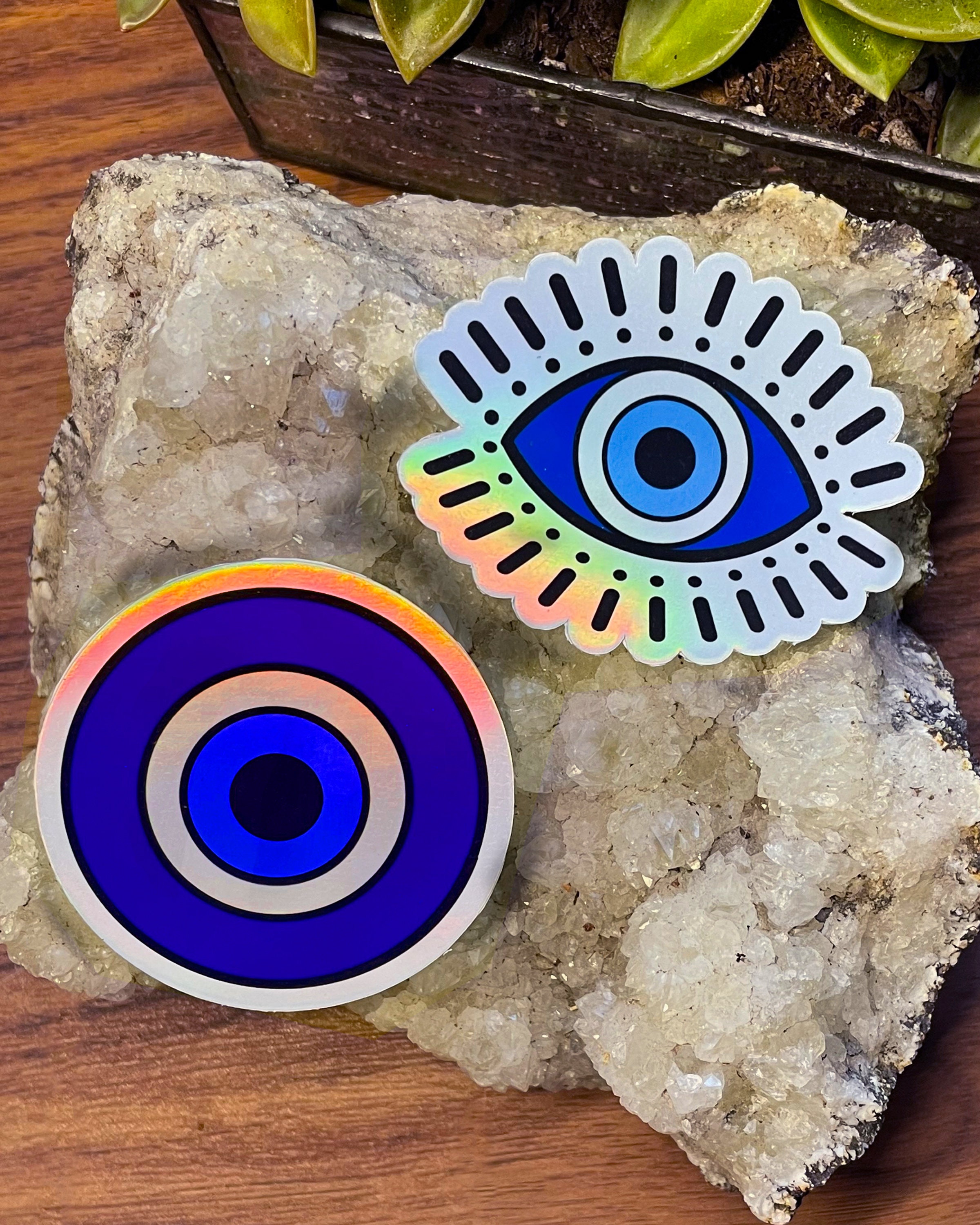 Holographic Evil Eye Sticker: Waterproof Vinyl Decal, Witchy Boho Decor ...