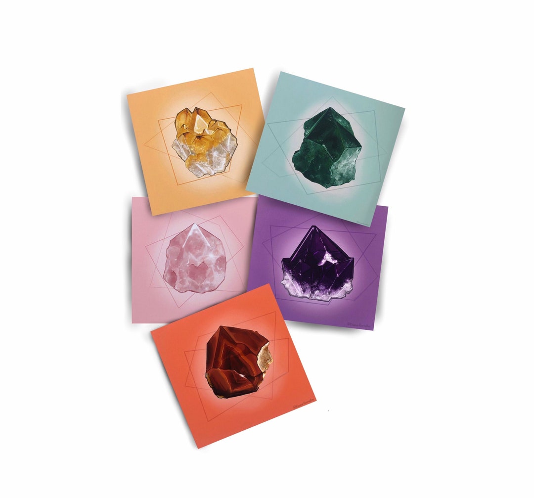 Crystal Gemstone Art Print | 4x4 4x6 8x10 | Mystical Wall Decor ...
