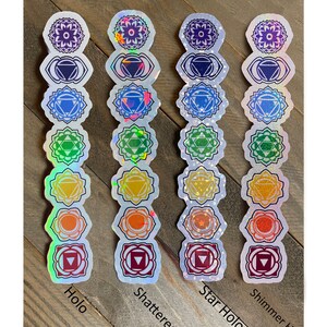 Chakra Holo Vinyl Waterproof Stickers Laptop Decal Hydro Flask Chakra ...